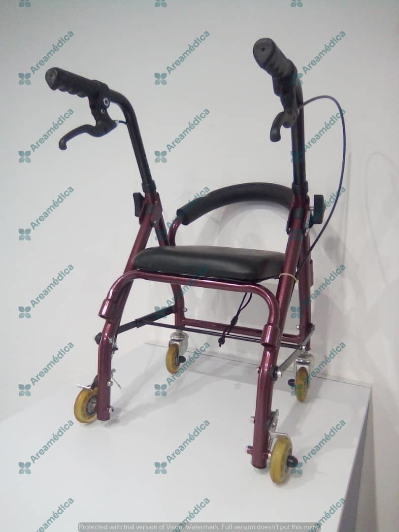 Andadera Multifuncional Pediatrica en Aluminio con Ruedas Plegable