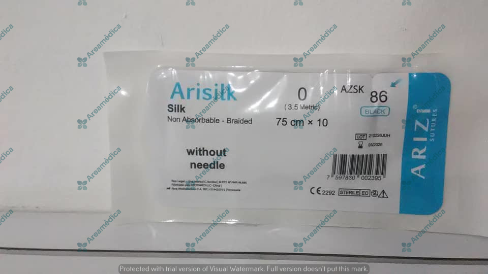 Sutura Seda Silk 0 sin Aguja REF:86 10 x 75cm