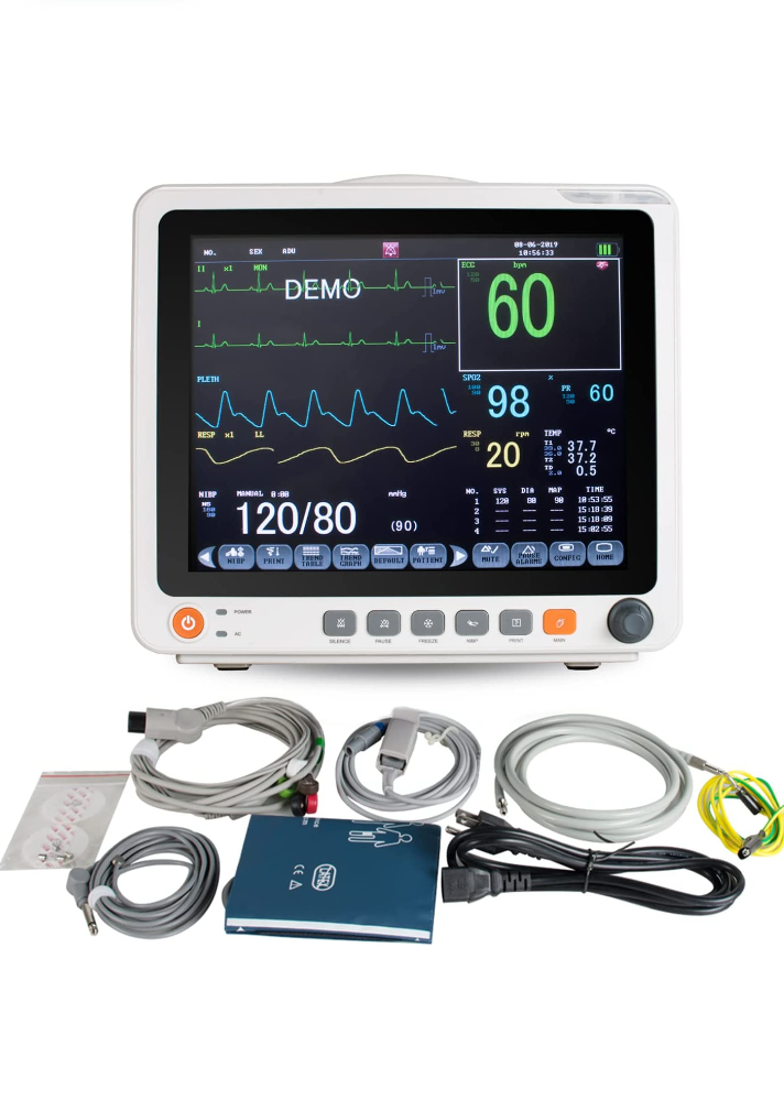 Monitor Multiparametros Portatil 5 Parametros: NIBP,FR, TEMP,ECG ...