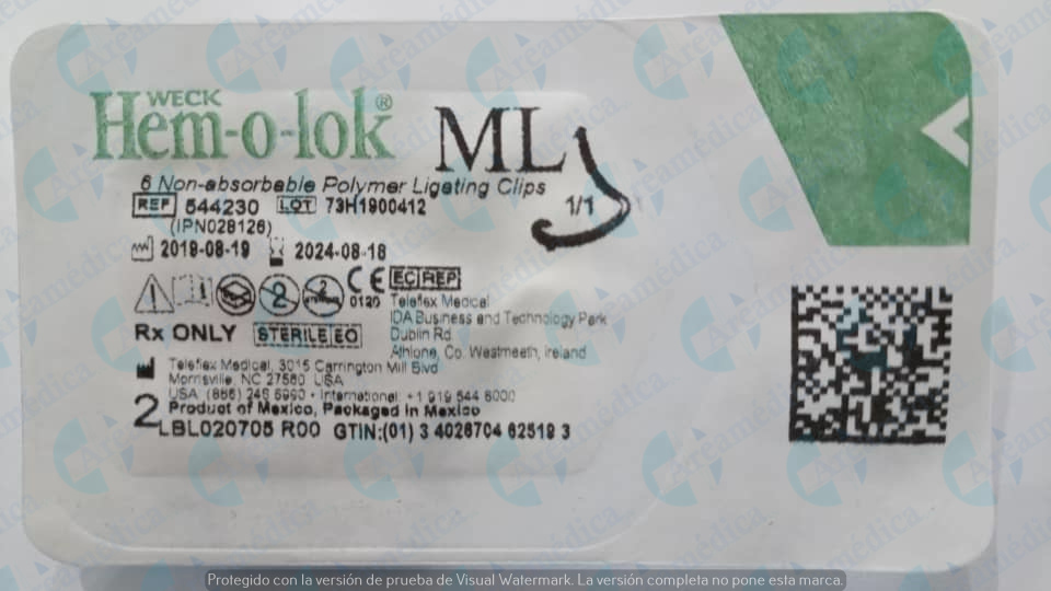 Clips Hemolock ML Verde Grena