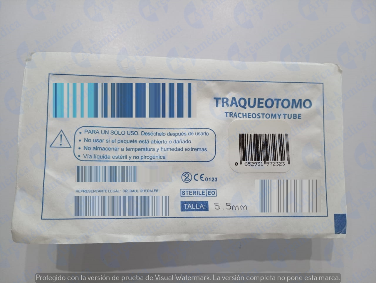 Traqueostomo con balón 5.5 mm tubo