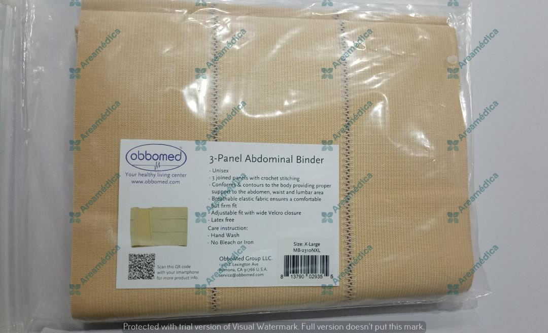 Faja Abdominal Post Operatoria Talla XL 3 Paneles.A=23cm Obbomed Beige ...