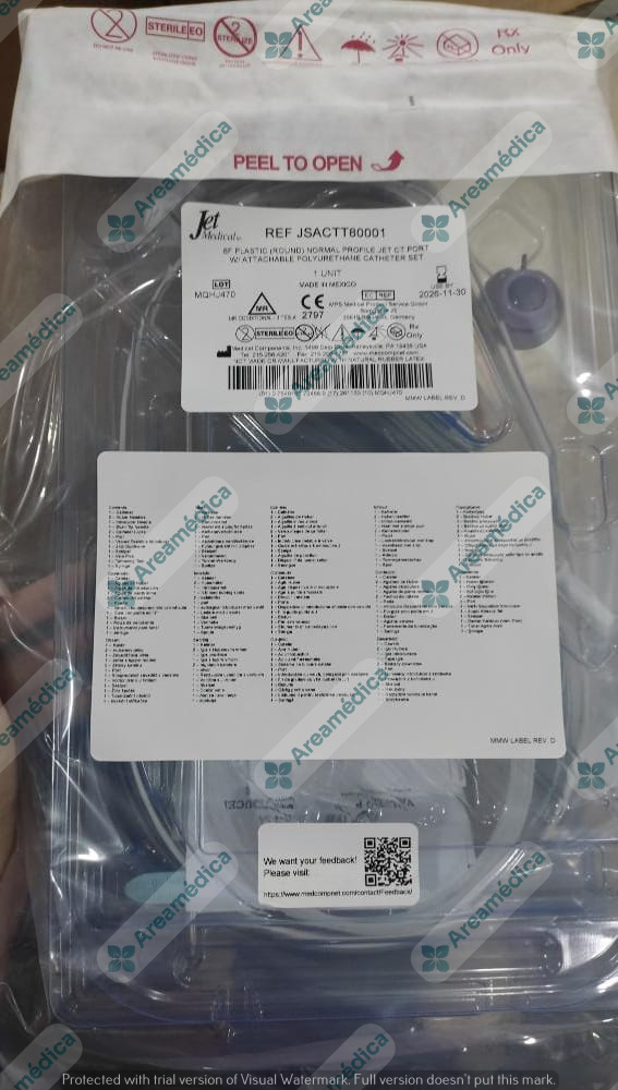 Cateter Puerto Port 8 FR para Quimioterapia Adulto Poliuretano