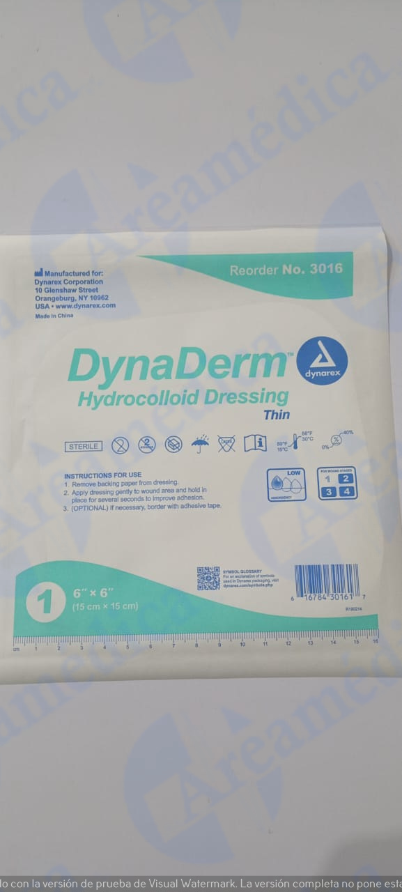 Cutimed hydro L generico aposito hidrocoloide esteril 15X15 cm 6X6 pulg