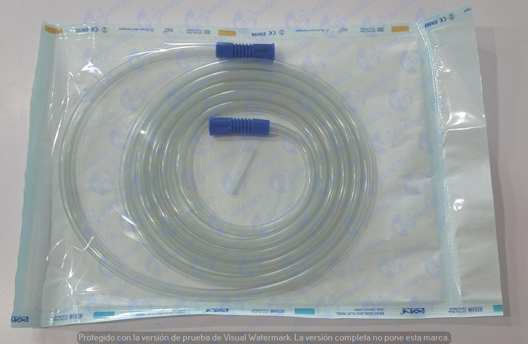 Manguera tubo Goma Succion Aspiracion 7mm x 3 mts Esteril con Conectores