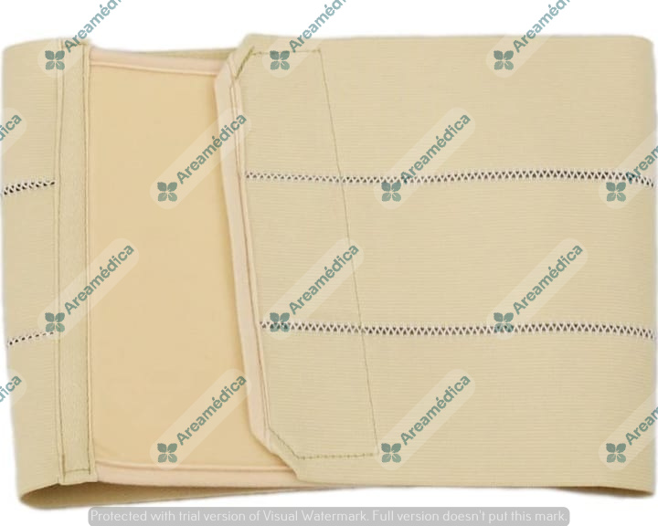 Faja Abdominal Post Operatoria Talla L 3 Paneles. A=23cm Beige Ajustable