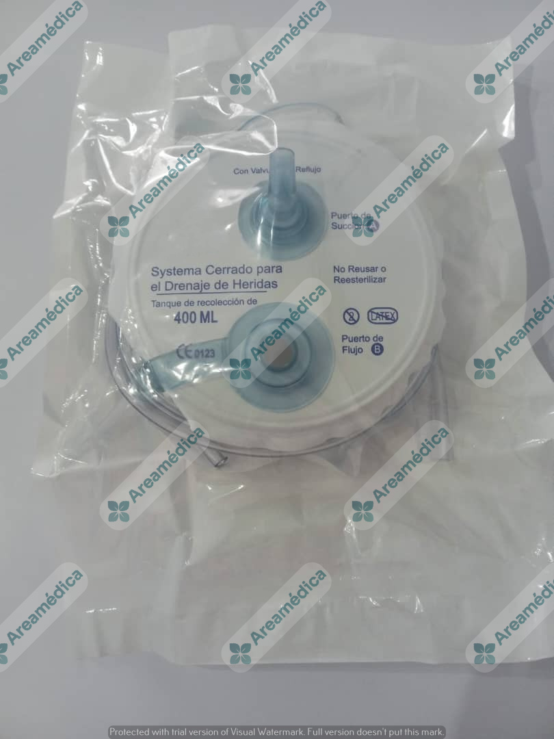 Portovac Drenaje de Heridas 1/4 (FR 18) con Valvula Antireflujo Cap 400ml