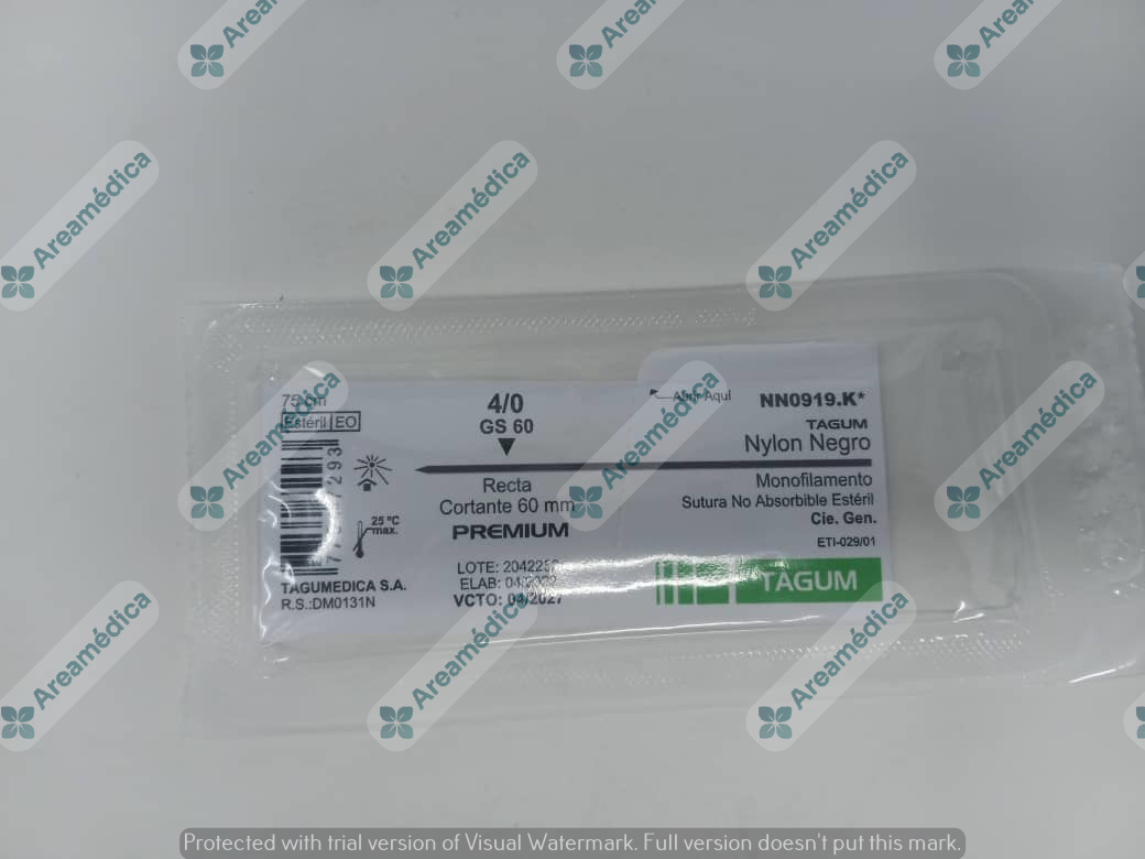 Nylon 4.0 Recta Cortante J-626 1A 60mm Aguja Recta 75cm Nylon Negro ...