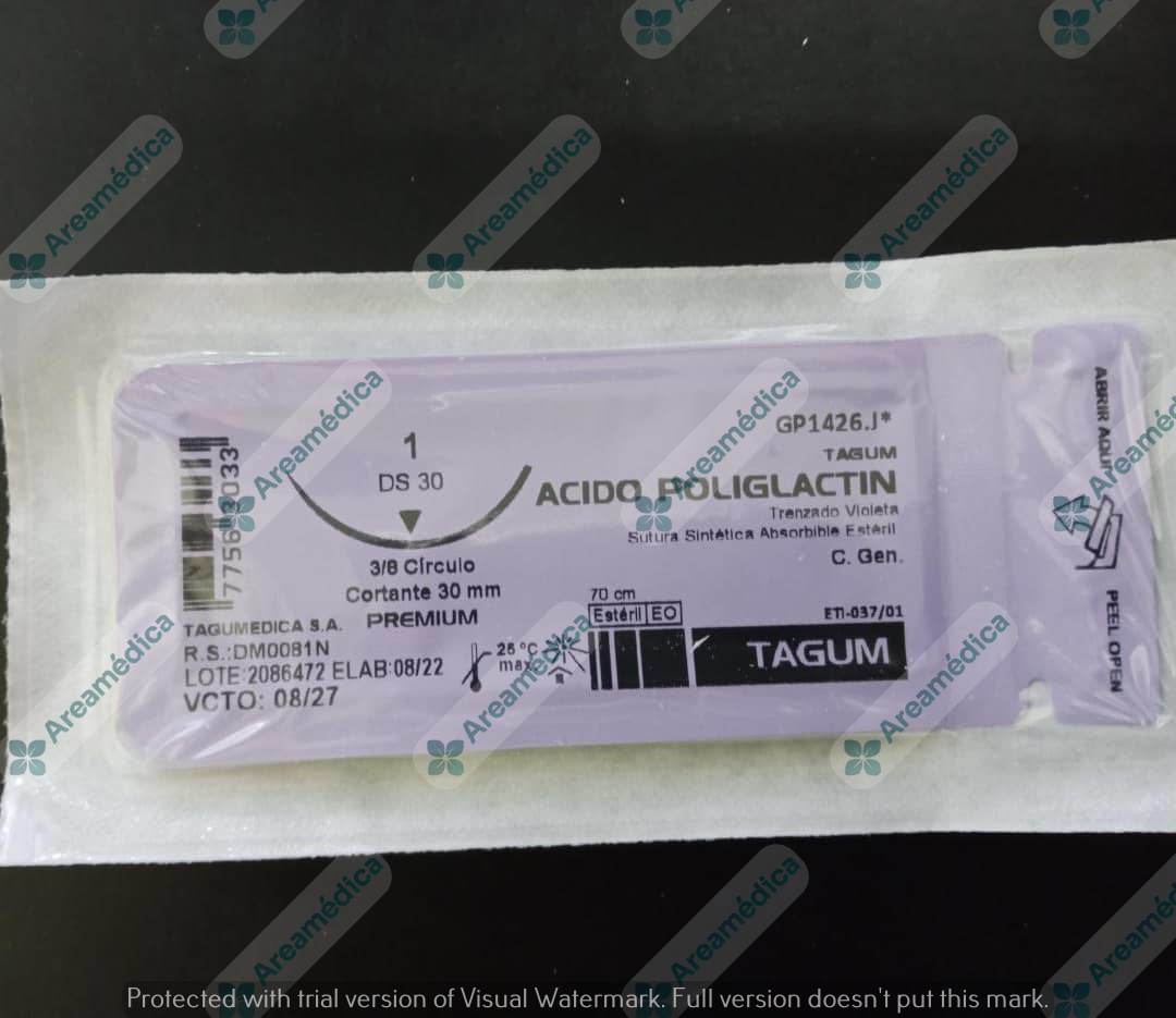 Vicryl 1 Curva Cortante Aguja 3 8C 30mm X 70cm Poliglactina Sutura Vicryl 1 Curva Cortante Aguja 3 8C 30mm X 70cm Poliglactina Sutura