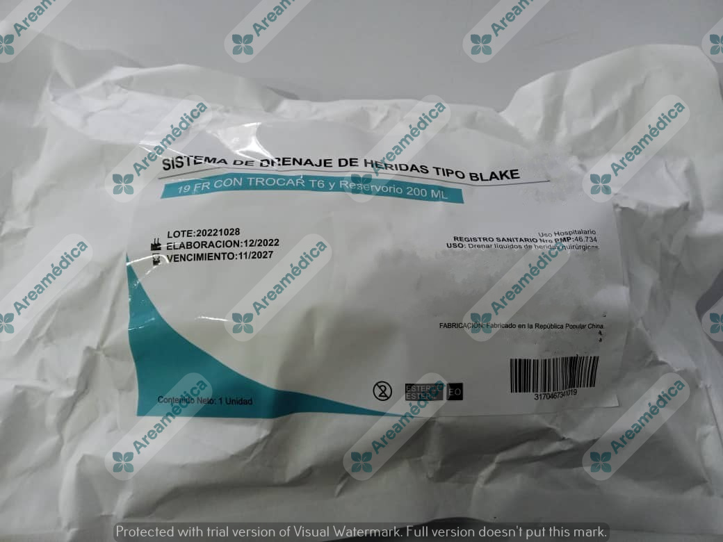 Kit Drenaje Dren De Blake 19Fr Con Trocar Reservorio 200ml