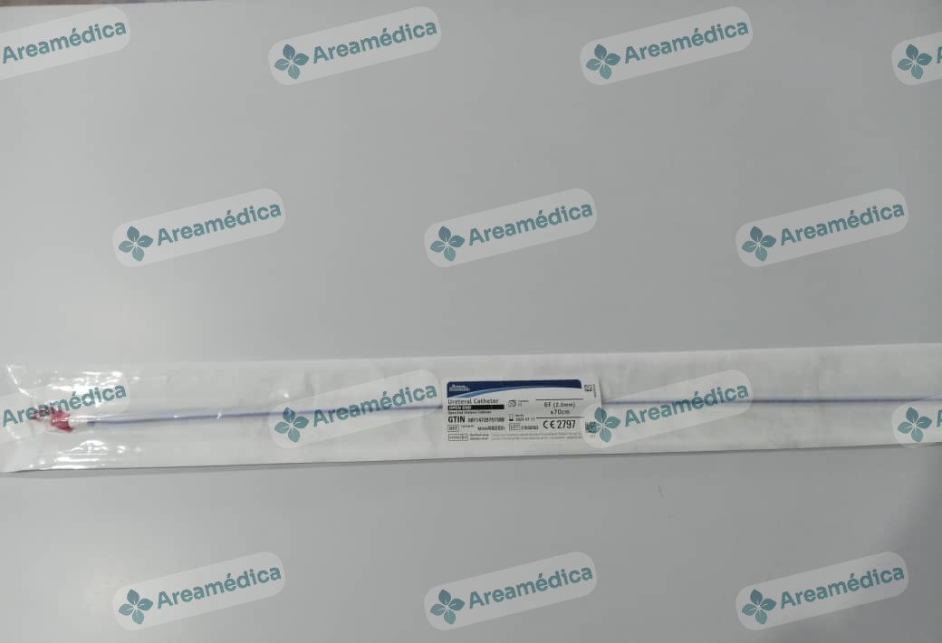 Cateter Ureteral 6 Fr X 70cm Derecho Rojo Extremo Abierto Open End (E )