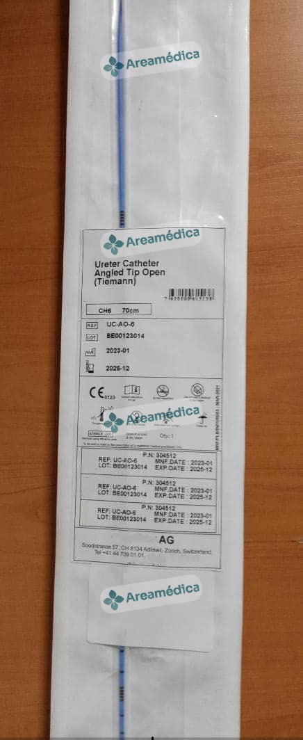 Cateter Ureteral 6Fr x 70cm de Extremo Abierto Open End Punta Angular (E )