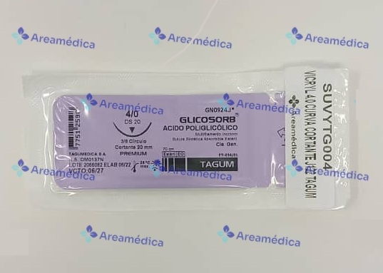 Vicryl 4.0 Curva Cortante J122 Aguja 3/8C 20mm 70cm Acido Poliglicolico ...