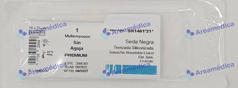 Seda 1 Sin Aguja Sutupack Equivalente SA-87 Ligadura 10x75cm Sutura