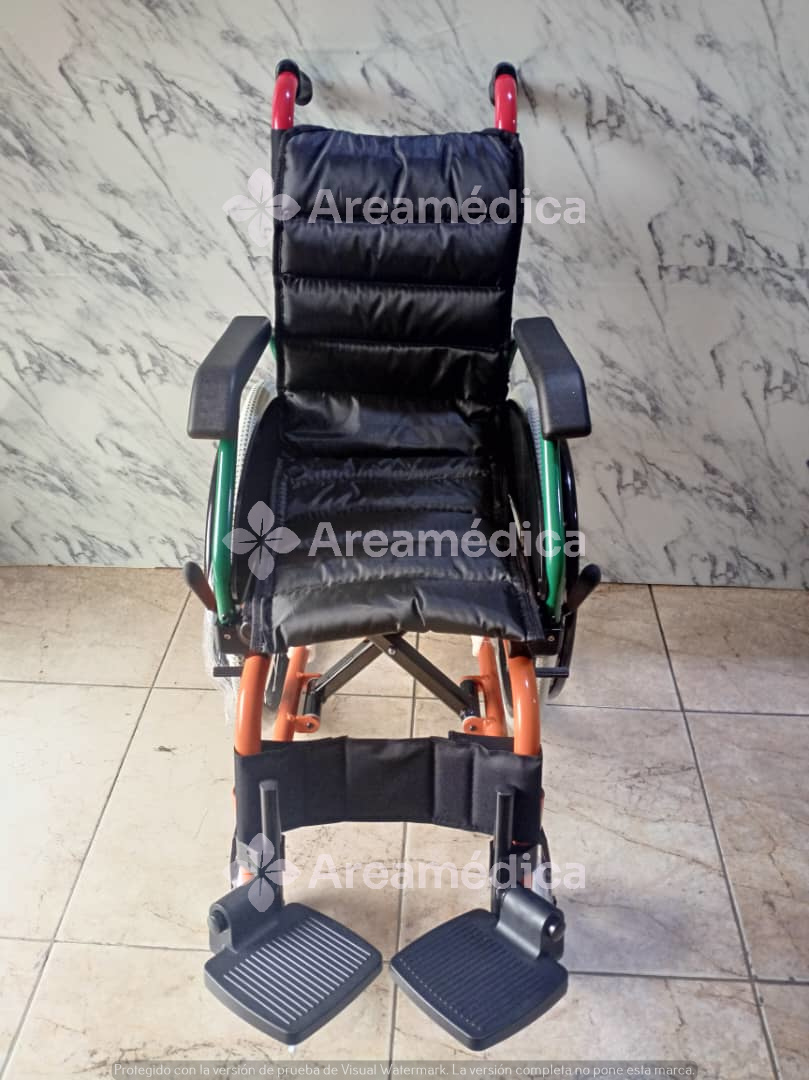 Silla de Ruedas Colors Pediatrica Tela Acolchada en Aluminio Areamedica