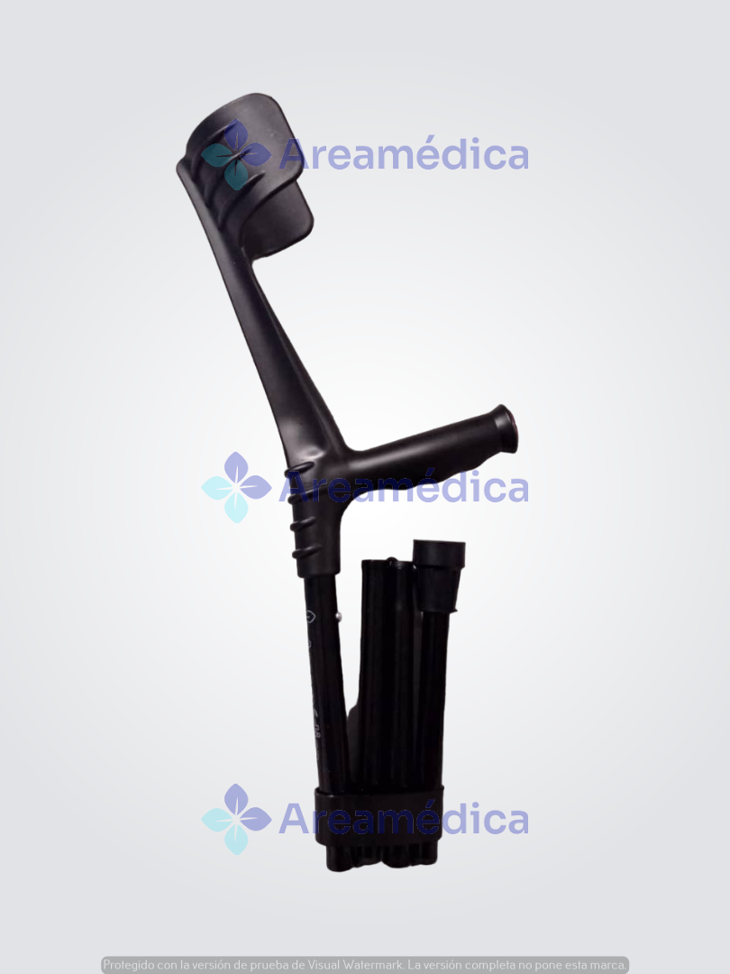 Muleta Canadiense Color Negro Altura Ajustable Talla Unica Areamedica