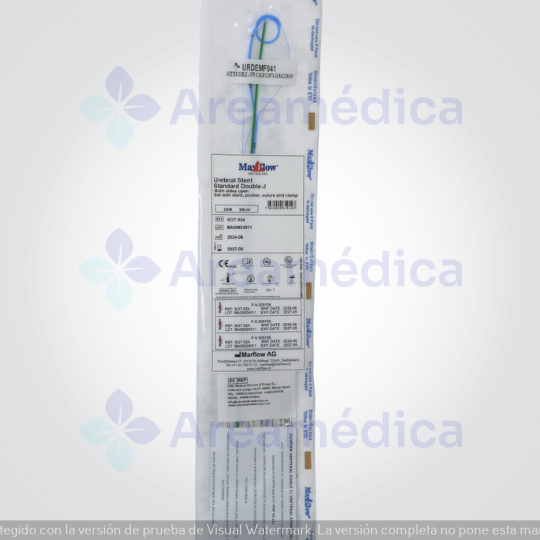 Cateter Doble J 5 FR X 24 CM Corta Duracion